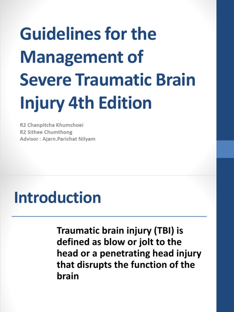 Guidelines For The Management of Severe Traumatic Brain Injury 4th ...