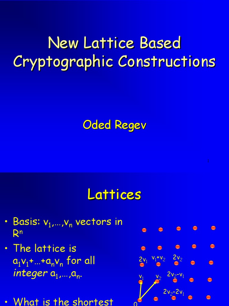 New Lattice Based Cryptographic Constructions: Oded Regev | PDF ...