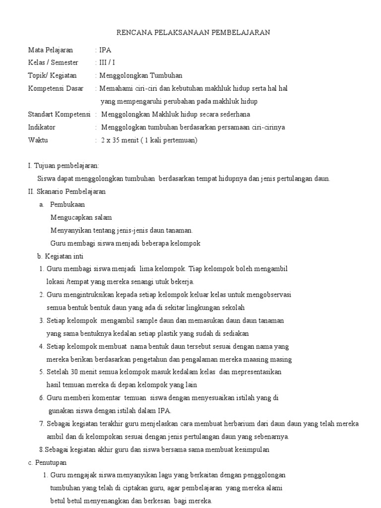 Contoh RPP CTL | PDF