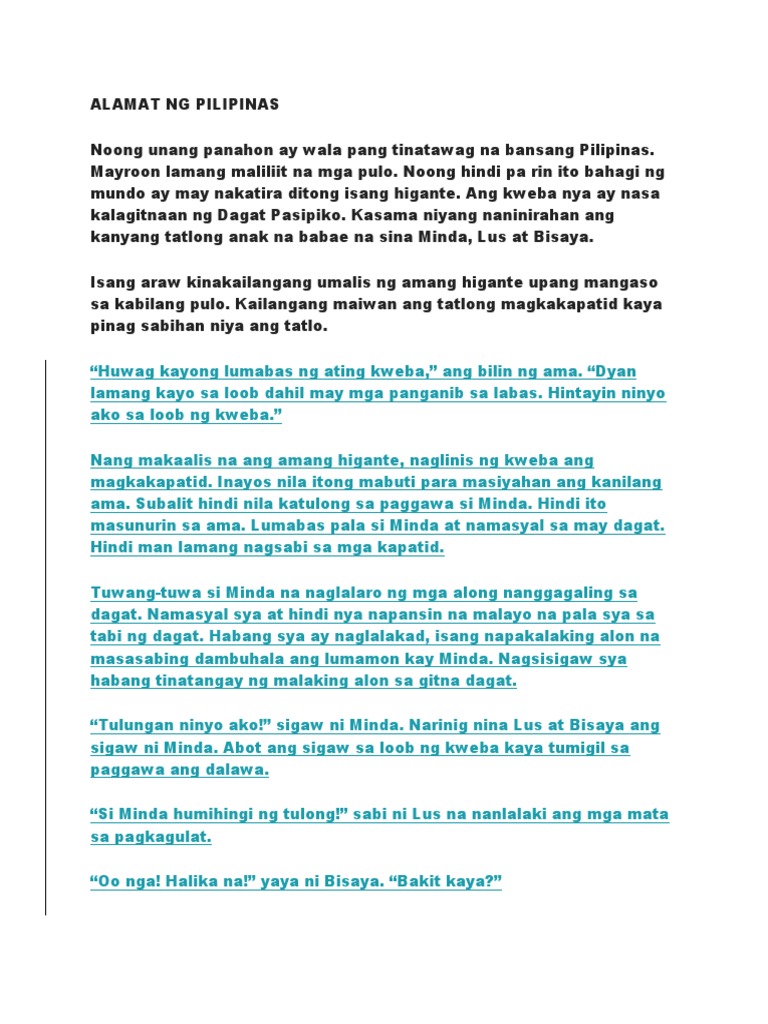 Ang Alamat NG Pilipinas | PDF