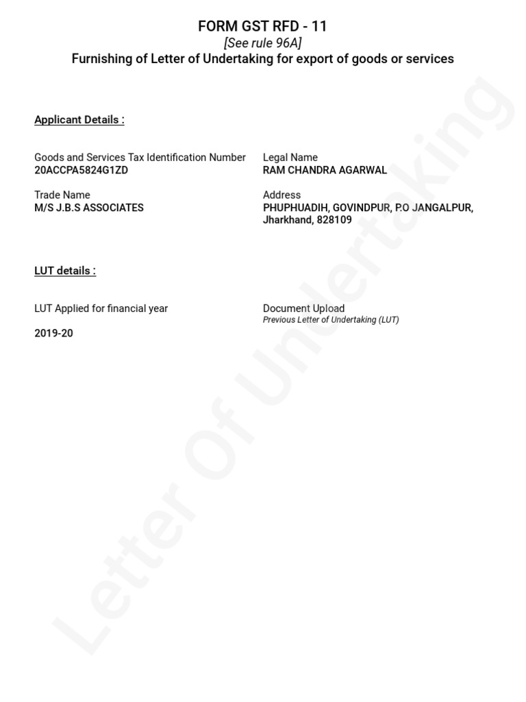 Taking: Form GST RFD - 11 | PDF | Taxation | Taxes