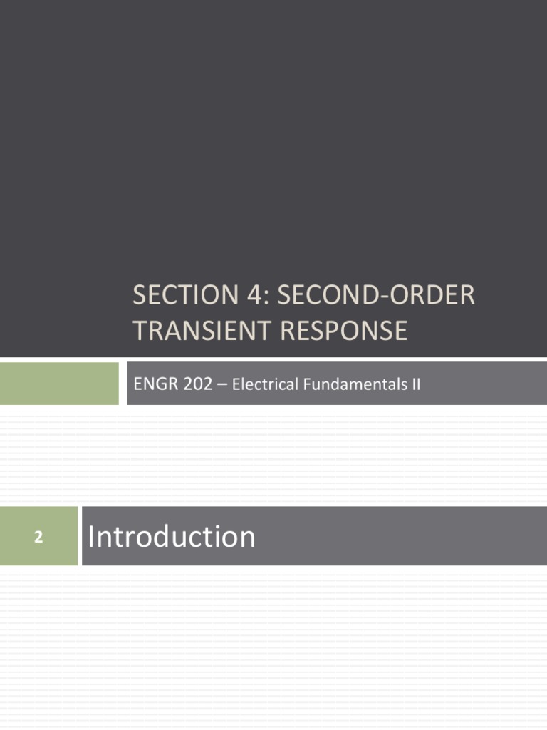 SECTION 4 Second Order Transient Response | PDF | Ordinary Differential ...