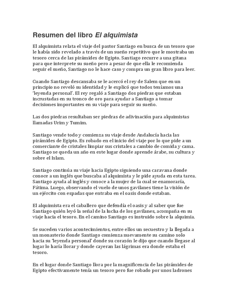 Libro El Alquimista | PDF