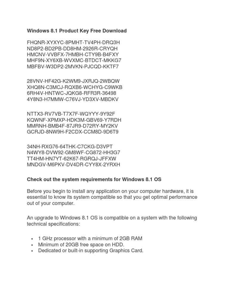 Windows 8.1 Product Key | PDF