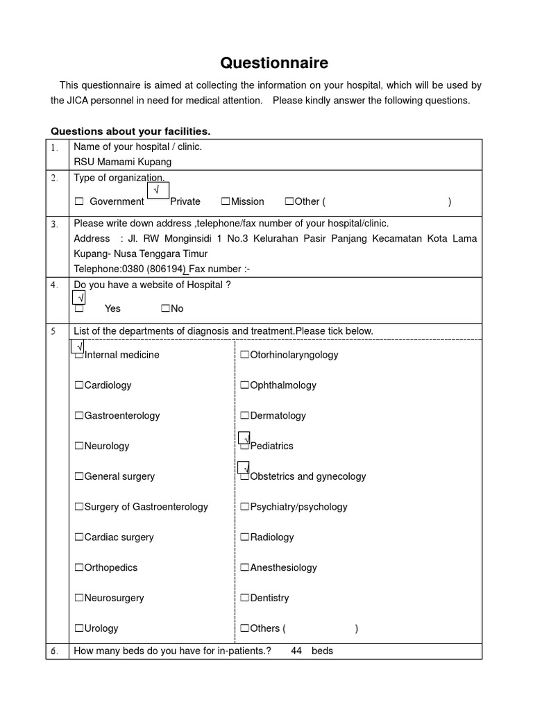 Hospital Information Collection Form | PDF | Clinic | Hospital