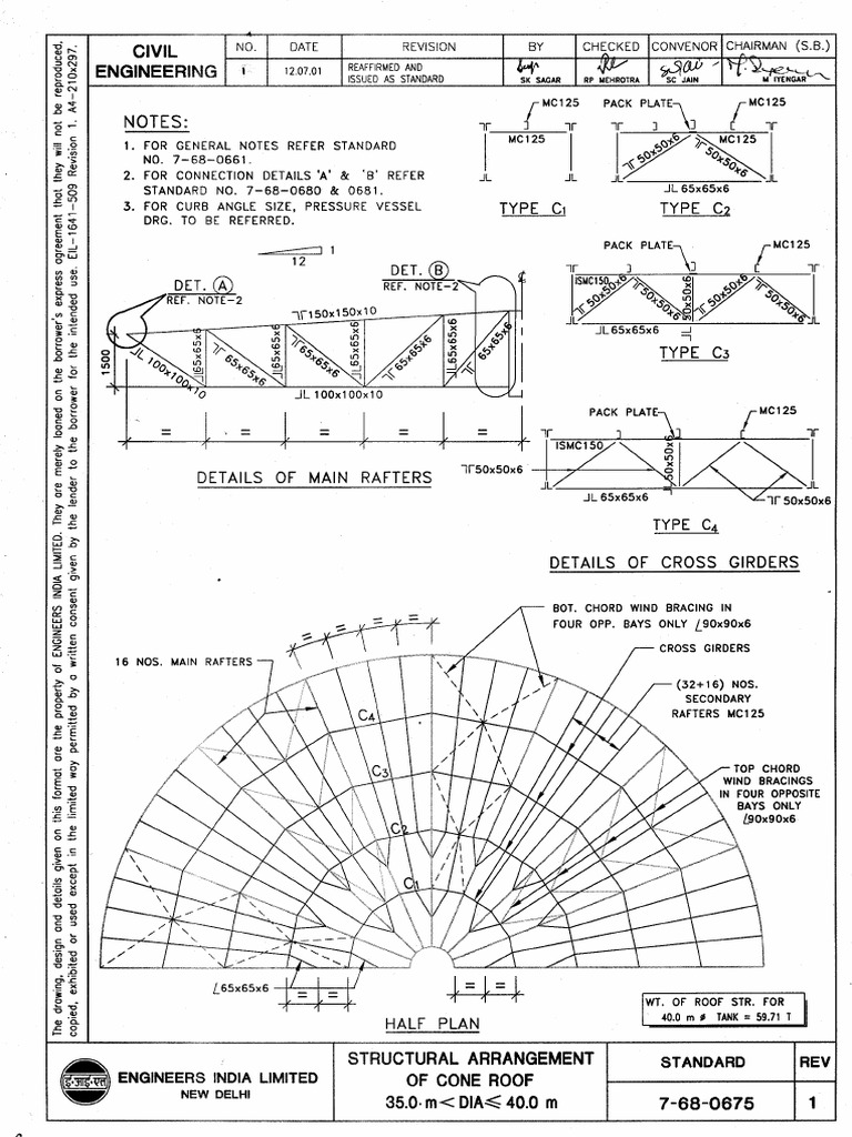 Structural Arrangment of Cone Roof Tanks - 12 | PDF