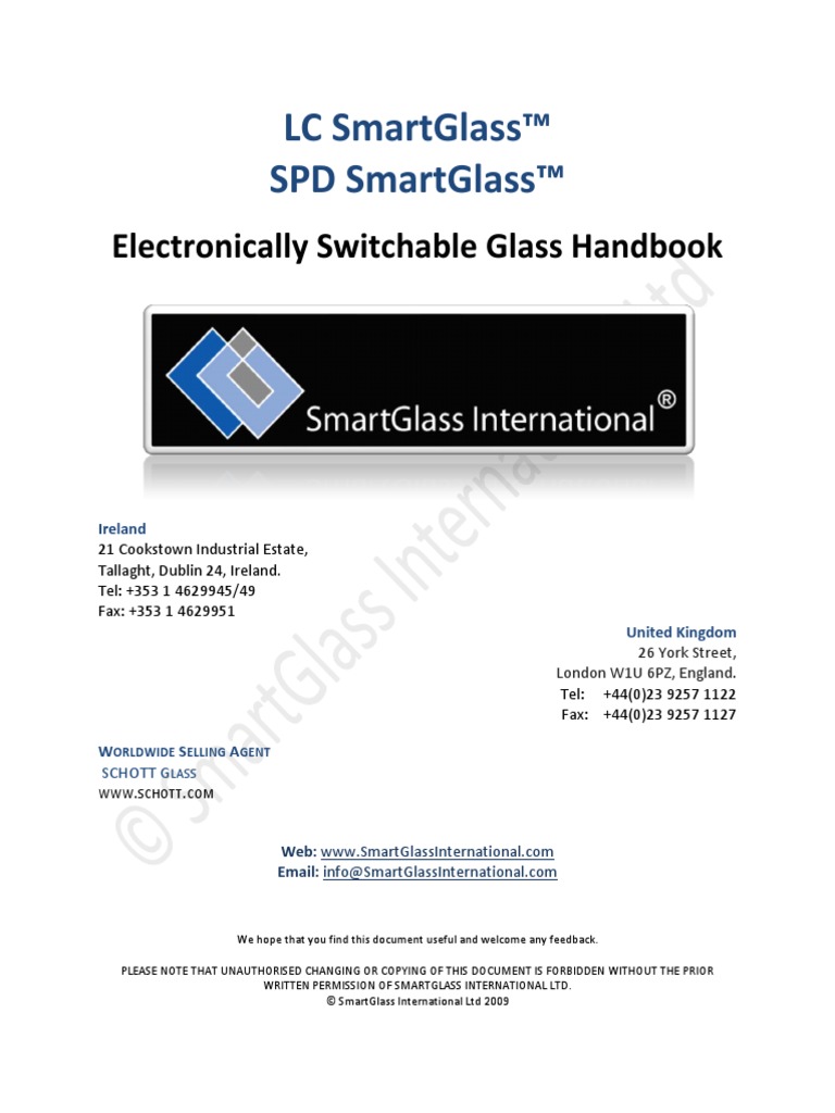 LC SmartGlass Handbook | PDF | Ultraviolet | Infrared