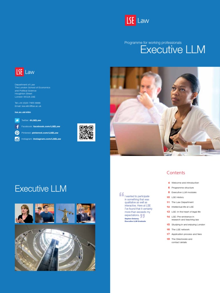 Executive LLM: Programme For Working Professionals | PDF | London ...