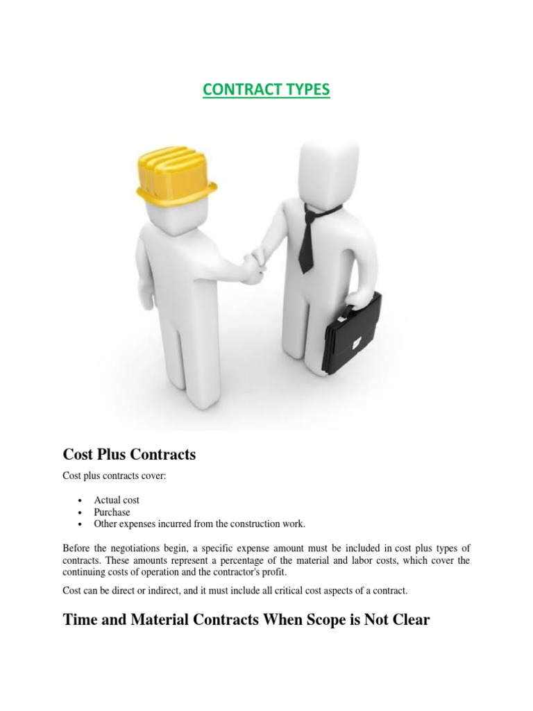 Contract Types: Cost Plus Contracts | PDF | Offer And Acceptance | Cost