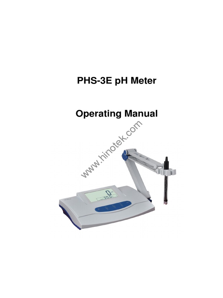 PHS 3E Manual 20190418 | PDF | Ph | Calibration