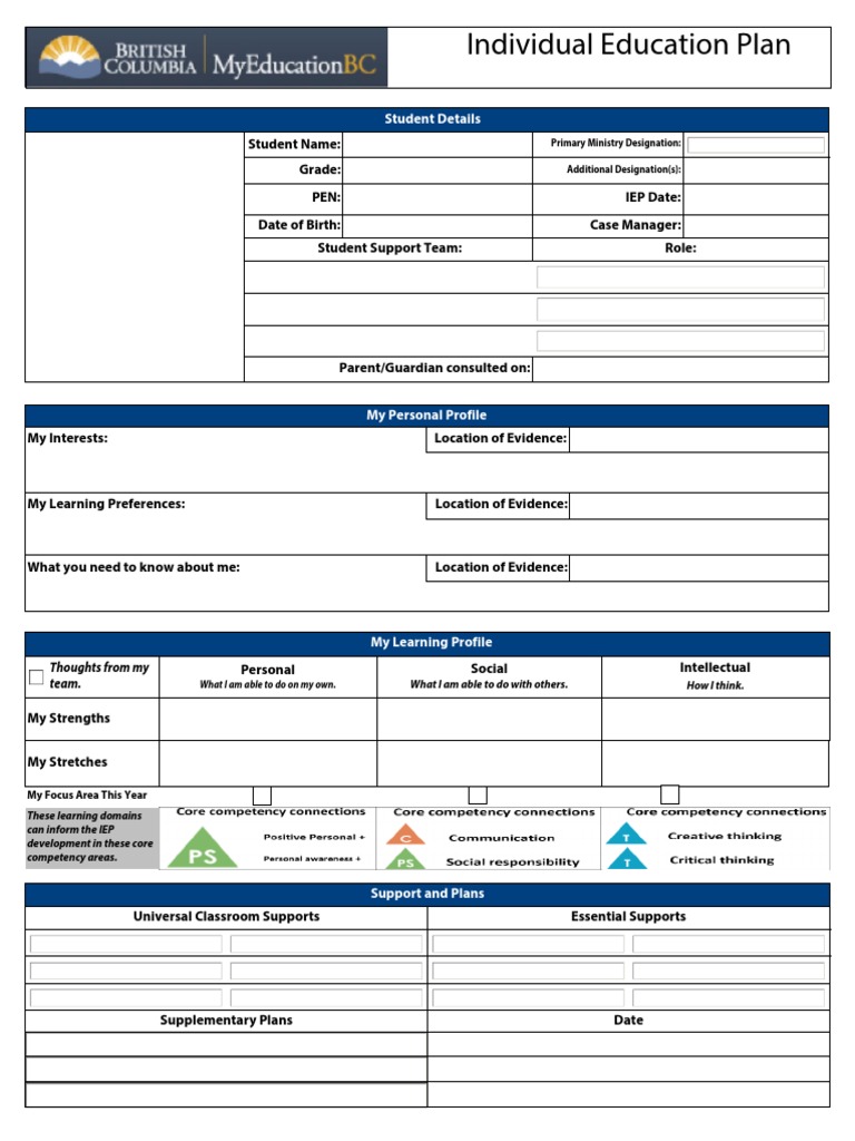 BC Draft Iep | PDF | Individualized Education Program | Curriculum