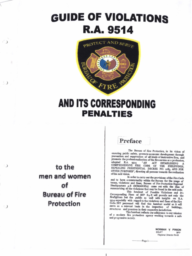 Guide For Violation RA 9514 | PDF | Fire Safety | Natural Gas