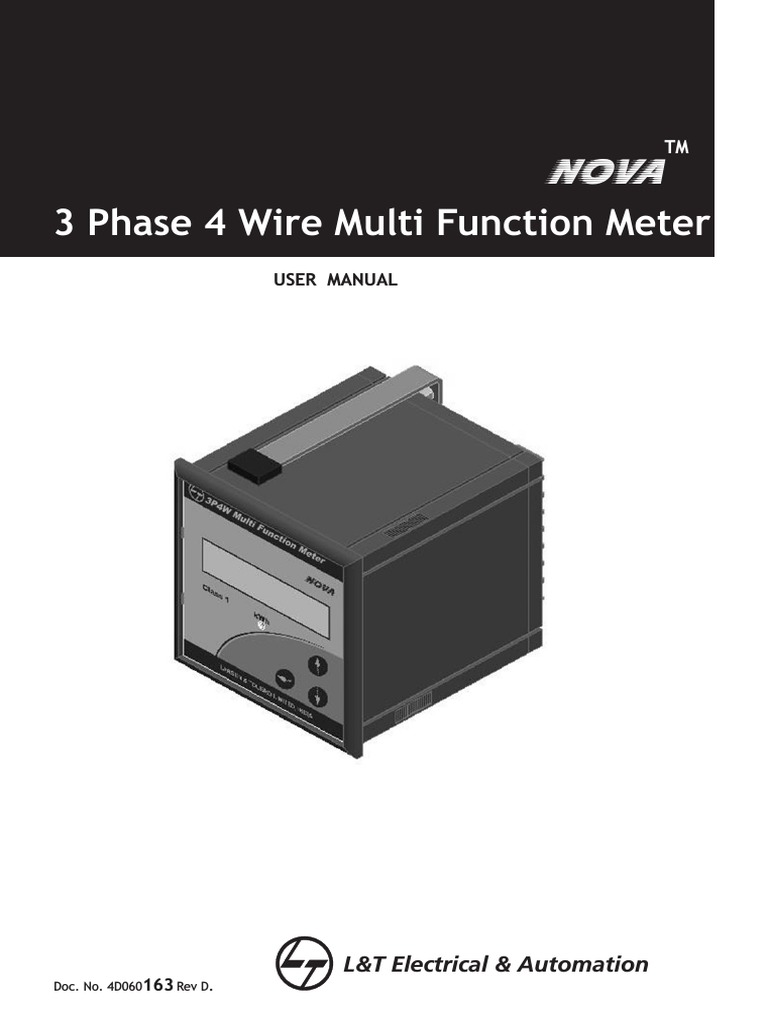 3 Phase 4 Wire Multi Function Meter: User Manual | PDF | Electrical ...