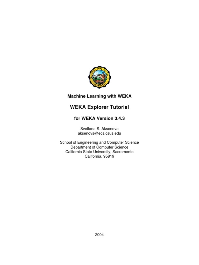Weka Tutorial | PDF | Statistical Classification | Cluster Analysis Weka Tutorial | PDF | Statistical Classification | Cluster Analysis
