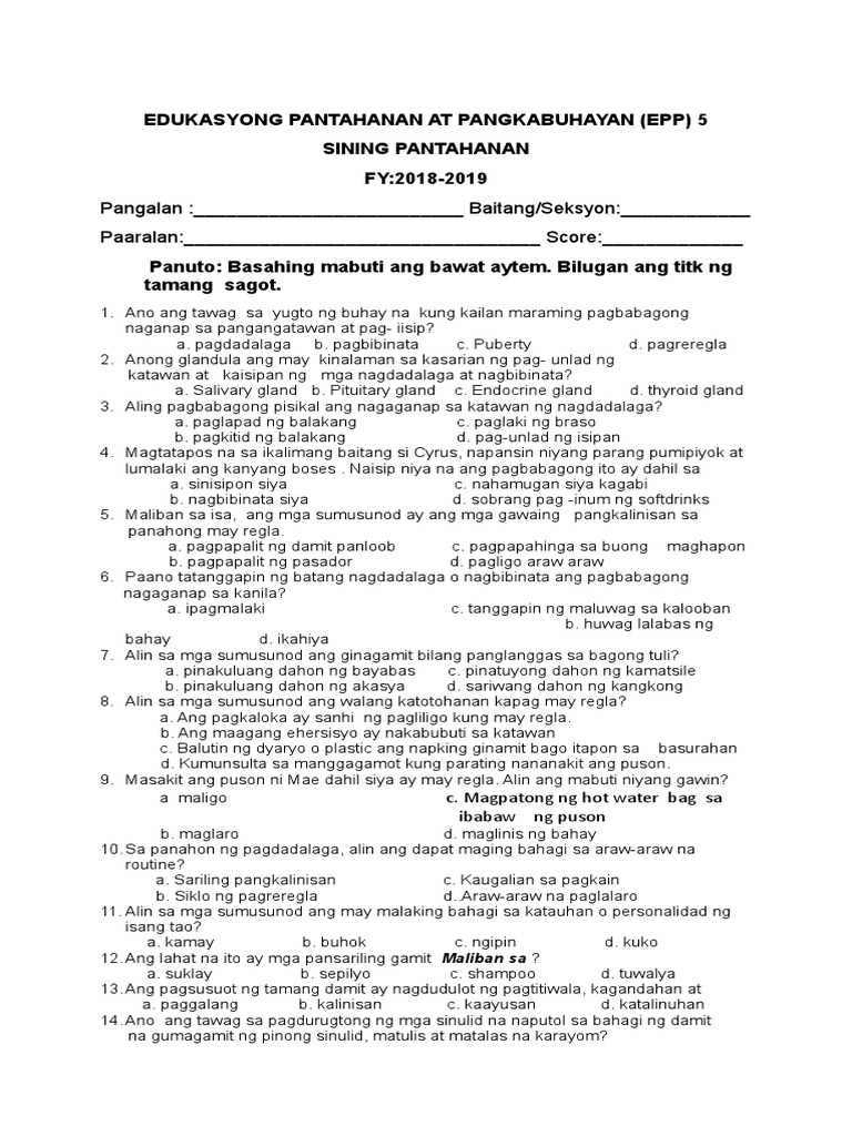 Edukasyong Pantahanan at Pangkabuhayan | PDF