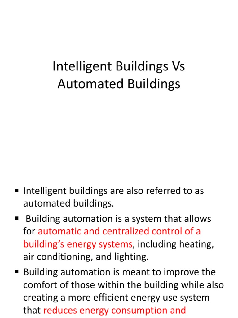 Intelligent vs. Automated Buildings Explained | PDF | Building ...