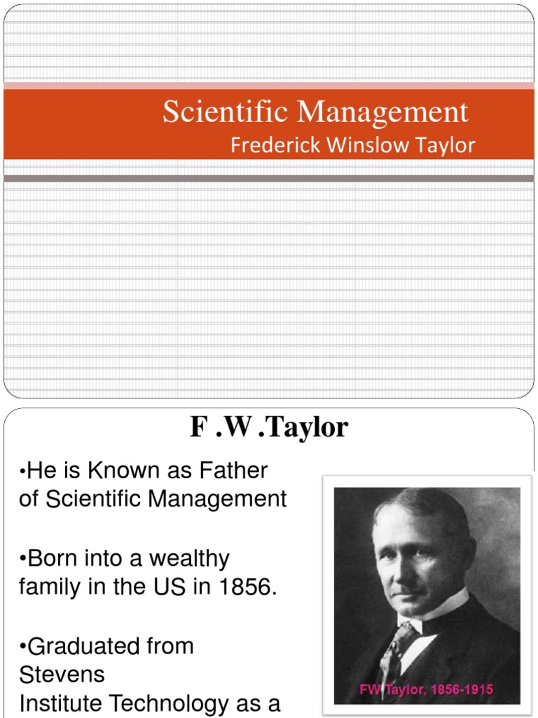 Scientific Management: Frederick Winslow Taylor | PDF | Employment ...