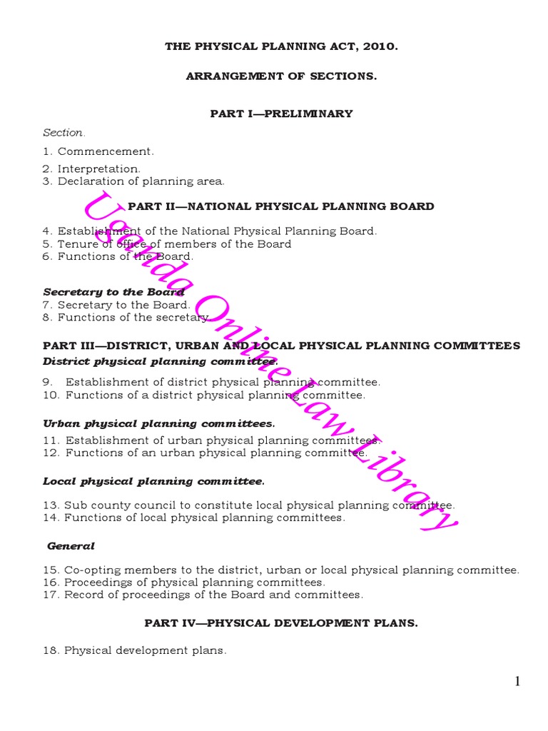 Physical Planning Act 2010 | PDF | Local Government | Road