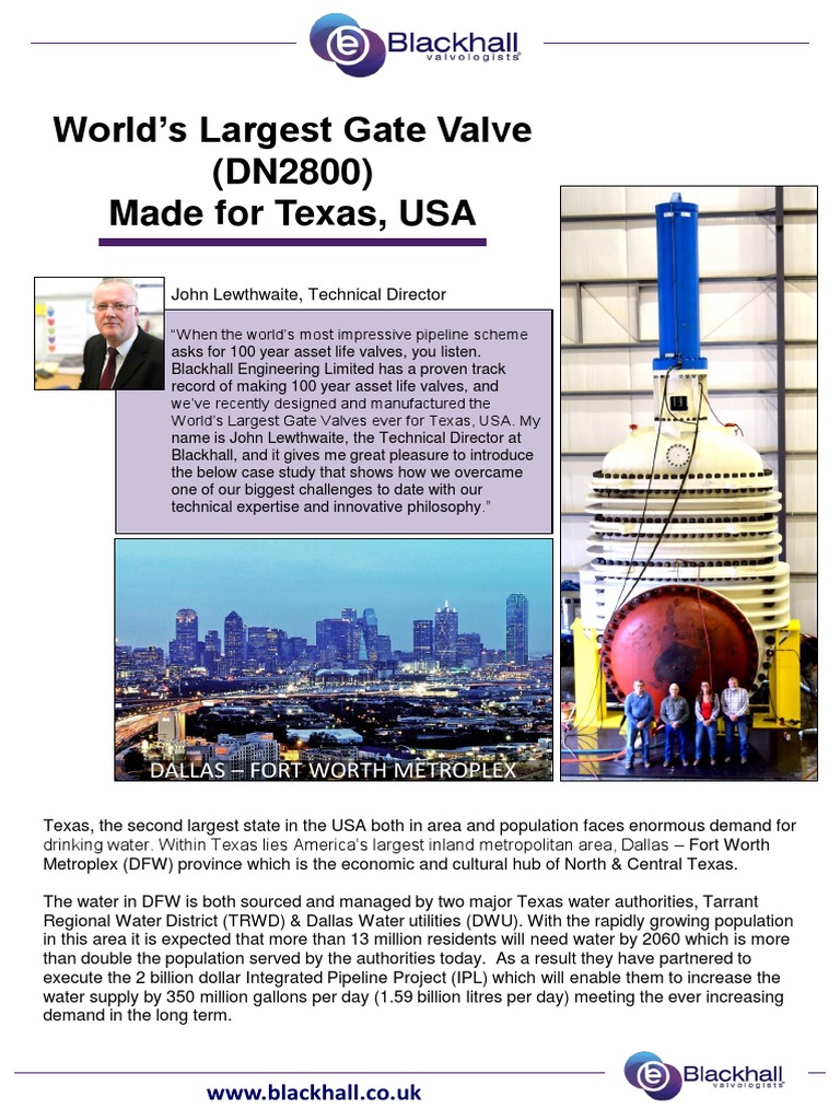 World's Largest Gate Valve for Texas | PDF | Dallas–Fort Worth ...