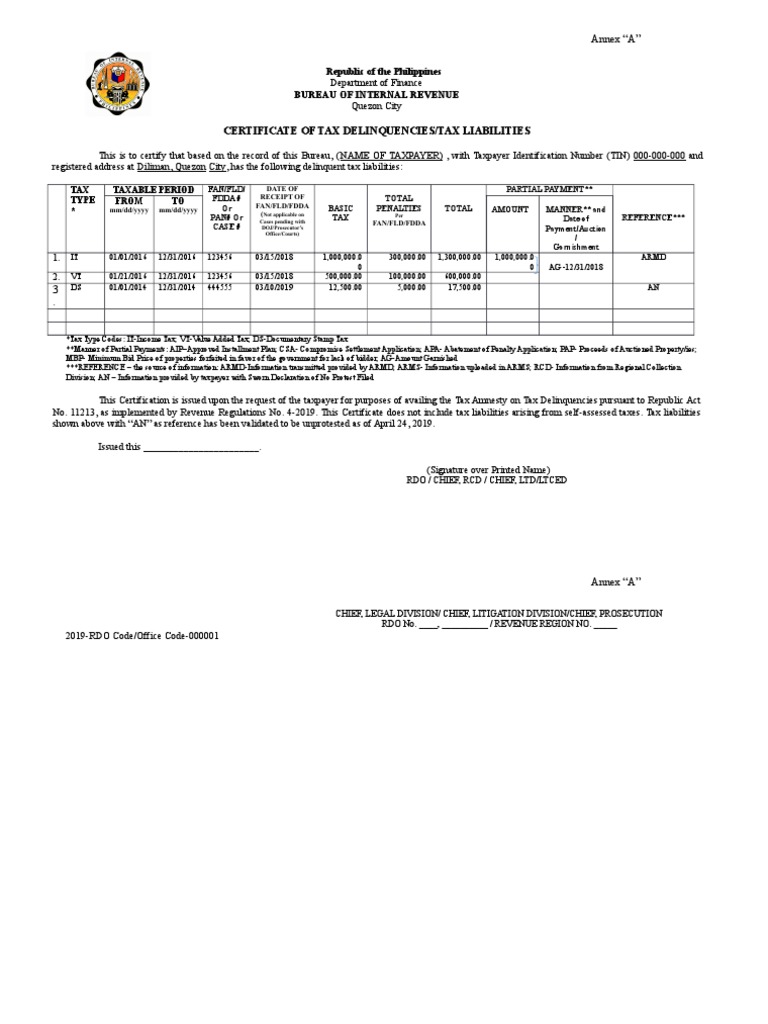 Tax Delinquency Certificate Guide | PDF | Taxpayer | Taxes