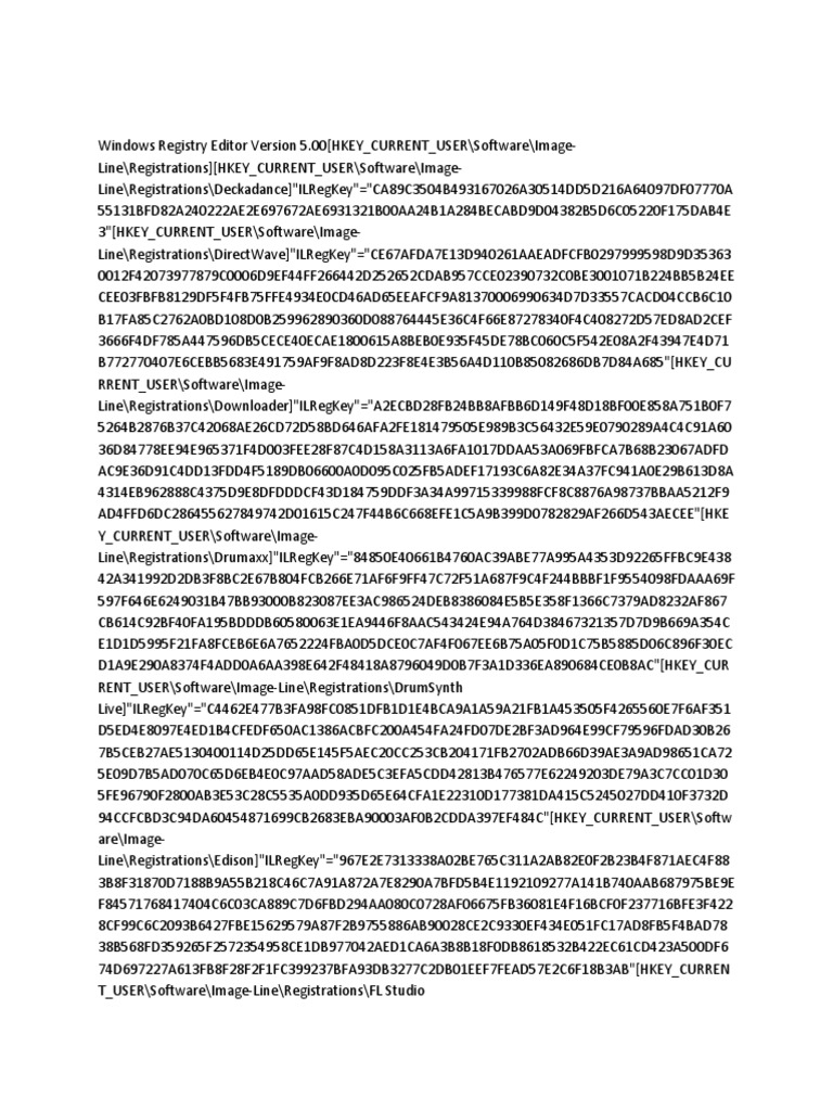 FL Reg Key | PDF | Digital Audio | Digital Technology