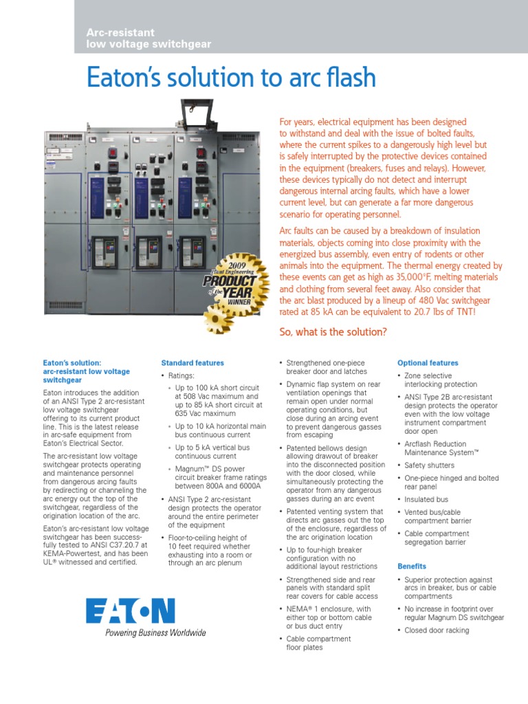 Eaton's Solution To Arc Flash | PDF | Electric Power | Power Engineering