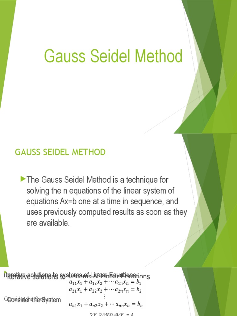 Gauss Seidel Method | PDF