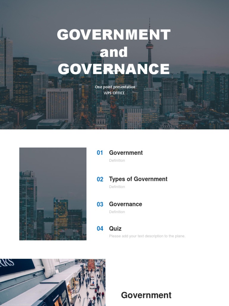 Government and Governance: One Point Presentation Wps Office | PDF ...