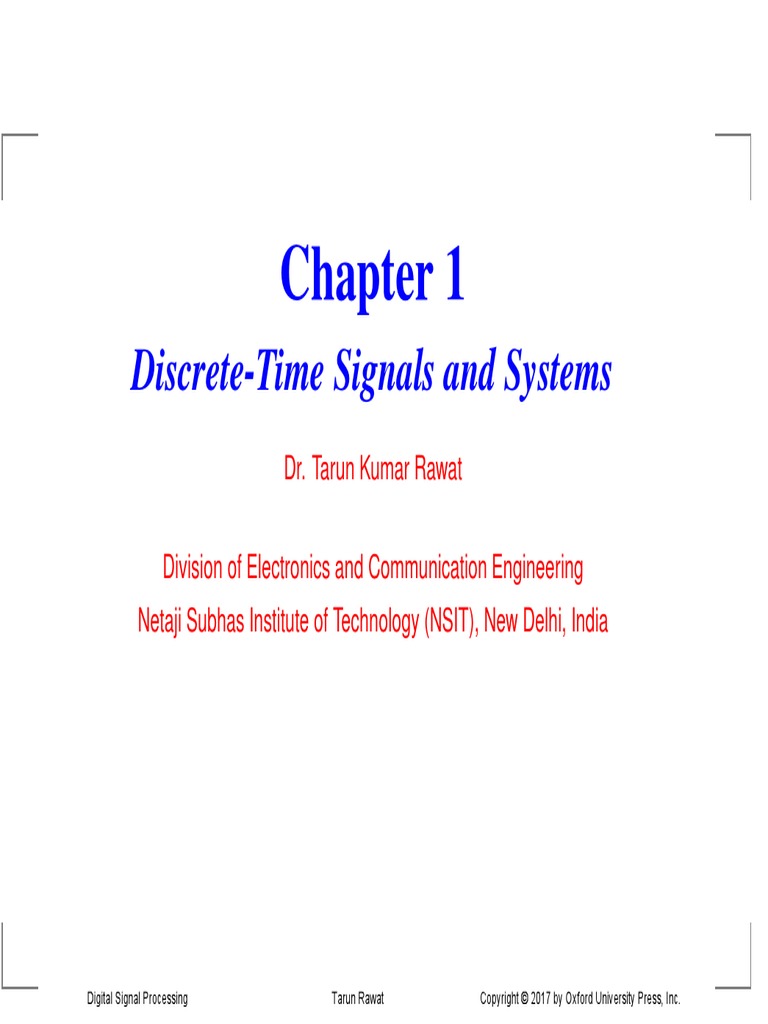 Chapter 1 | Download Free PDF | Discrete Time And Continuous Time | Digital Signal Processing