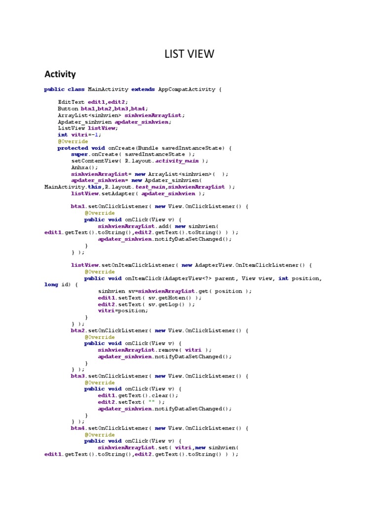 List View: Activity | PDF | Data | Information Retrieval