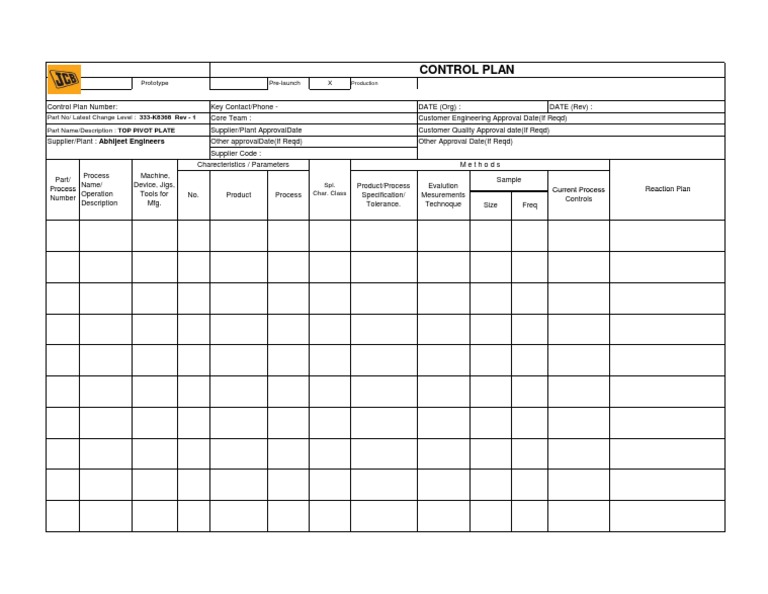 Control Plan: Prototype Pre-Launch X | PDF | Engineering | Computing