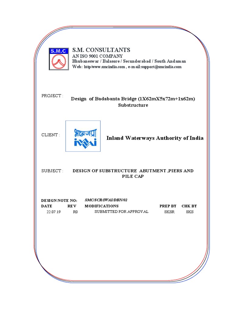 SMC Design Note for IWAI Badabanta Bridge Substructure | PDF