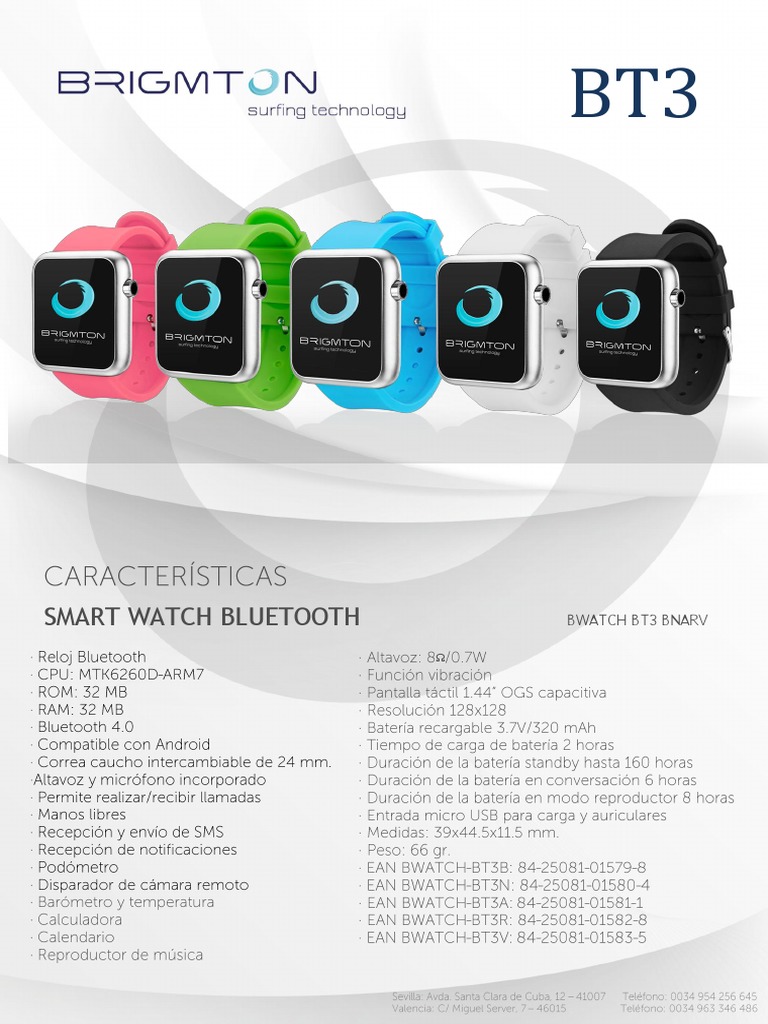 BWATCH BT3 Smart Watch Overview | PDF