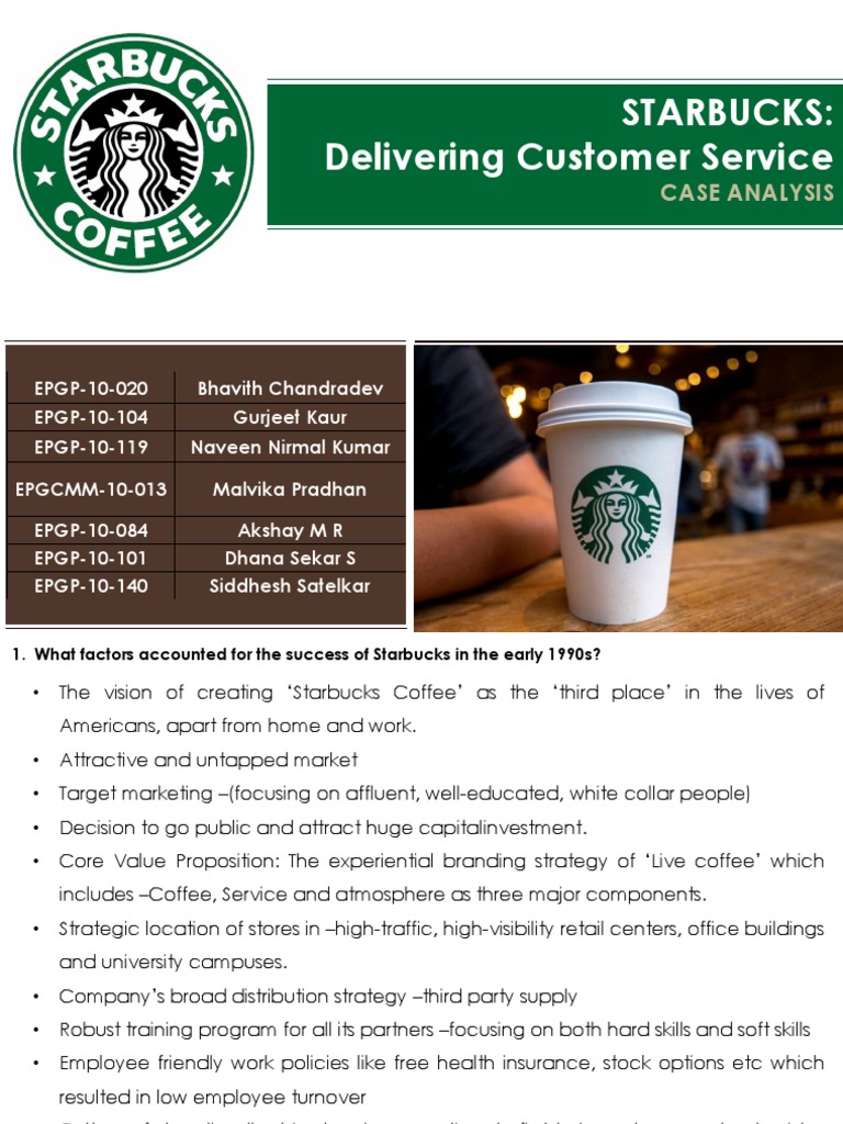Consumer Behavior Starbucks Case Analysis Group No 04 | PDF | Market ...