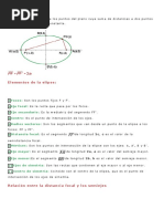Mapa Conceptual de La Elipse | PDF | Elipse | Geometría Elemental