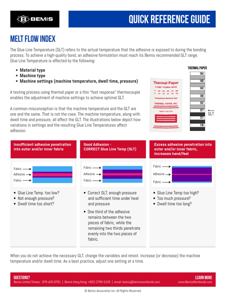 Bemis Glue Line Temperature | PDF | Adhesive | Textiles