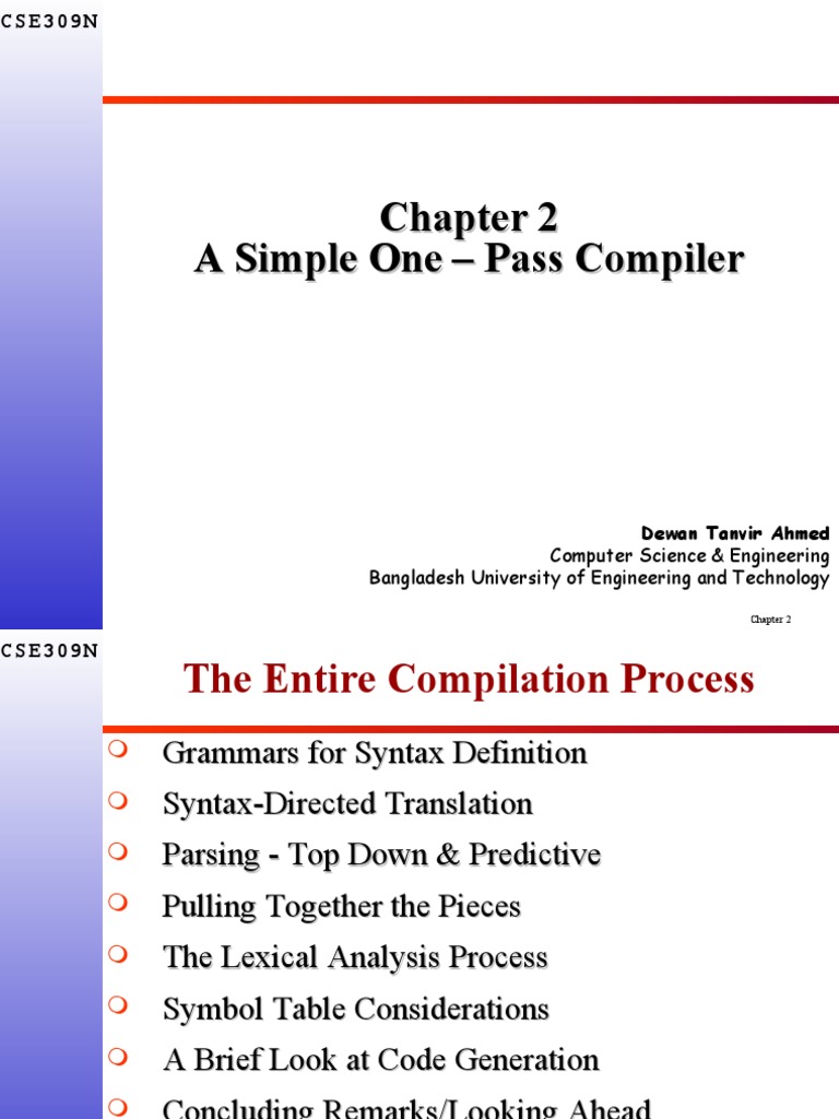 A Simple One Pass Compiler Pdf Parsing Areas Of Computer Science