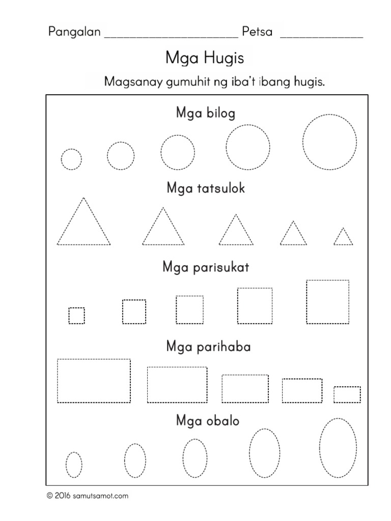Hugis Worksheets 1 | PDF