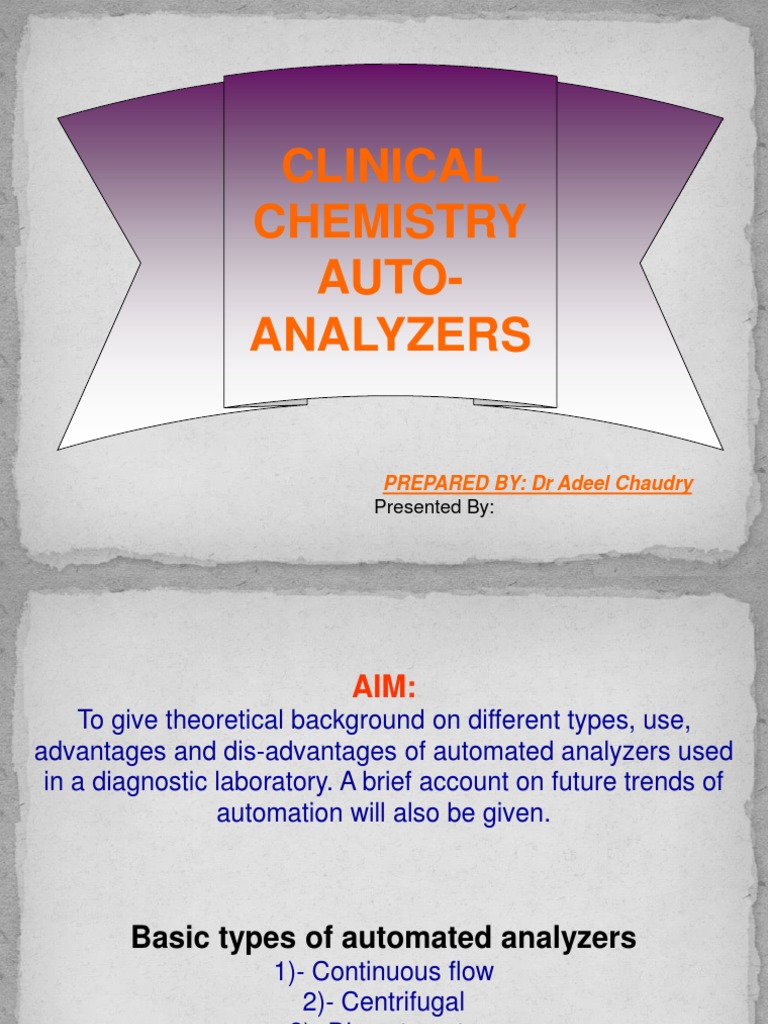 Chemistry Autoanalyzers | PDF | Medical Laboratory | Automation