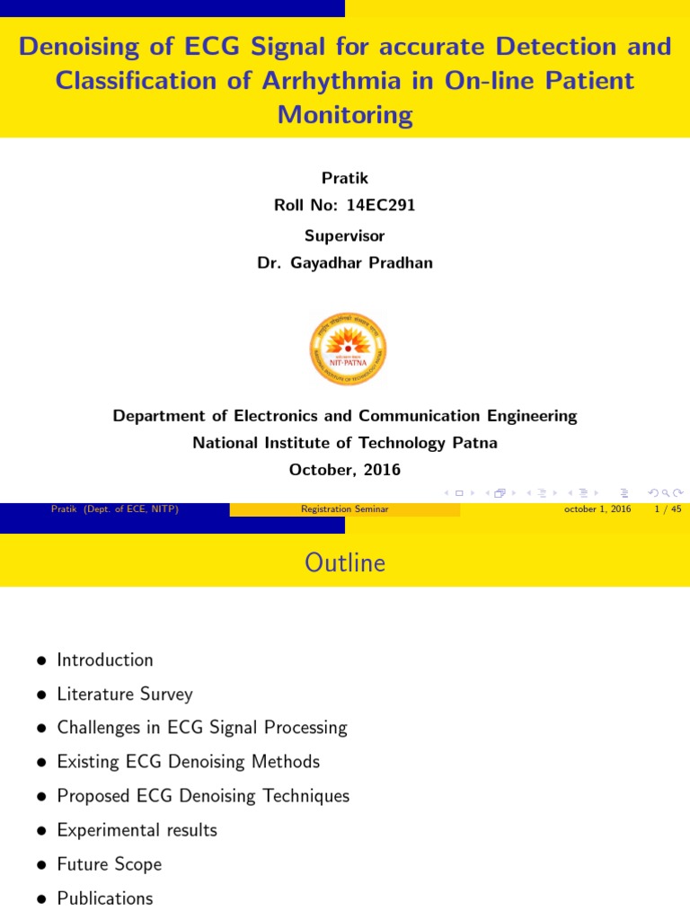 Pratik PPT Registration Seminar | PDF | Electrocardiography | Wavelet