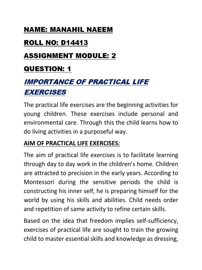 Assignment 2 | PDF | Montessori Education | Learning