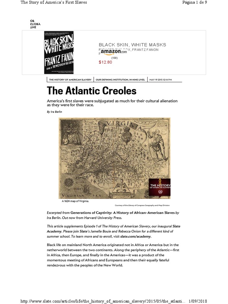 Ira Berlin The Atlantic Creoles | PDF | Slavery | Society