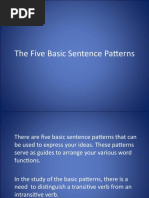 Basic Sentence Patterns | PDF | Object (Grammar) | Verb