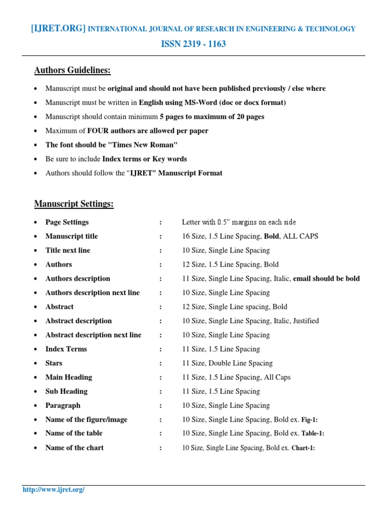 Authors Guidelines:: ISSN 2319 - 1163 | PDF