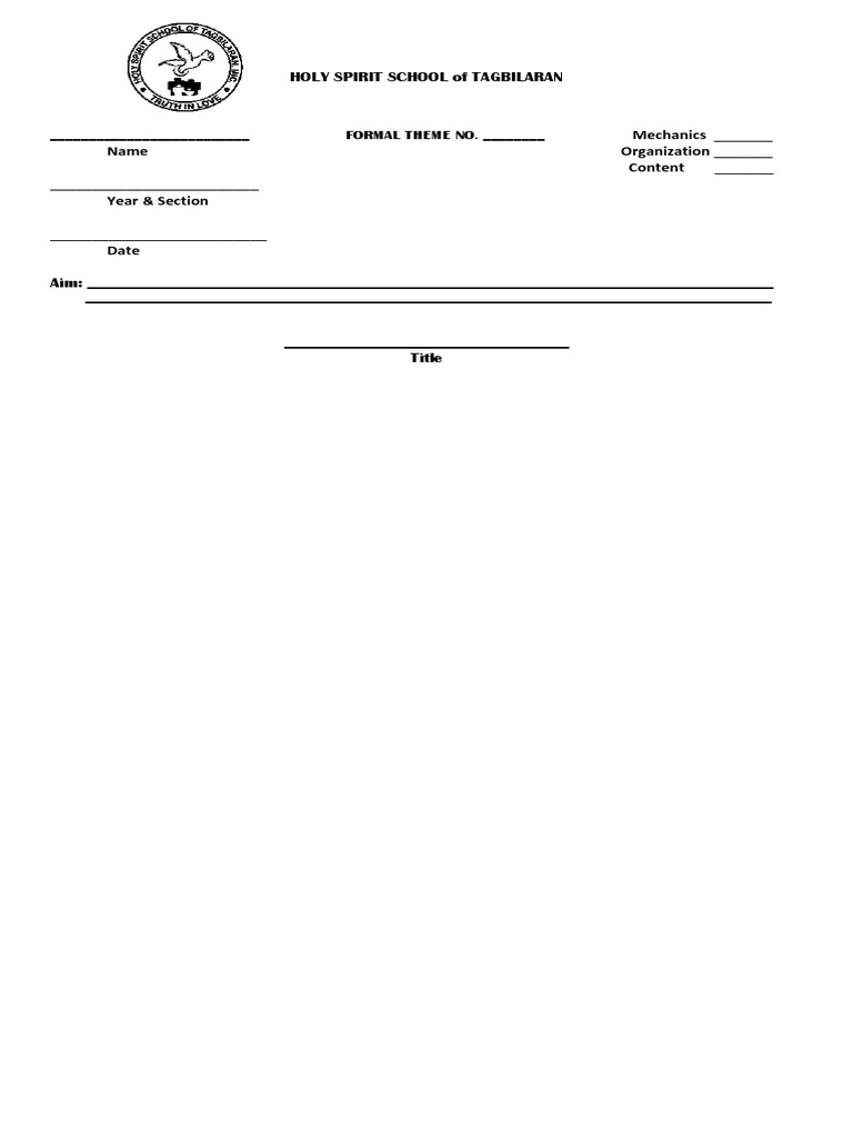 Formal Theme Format | PDF