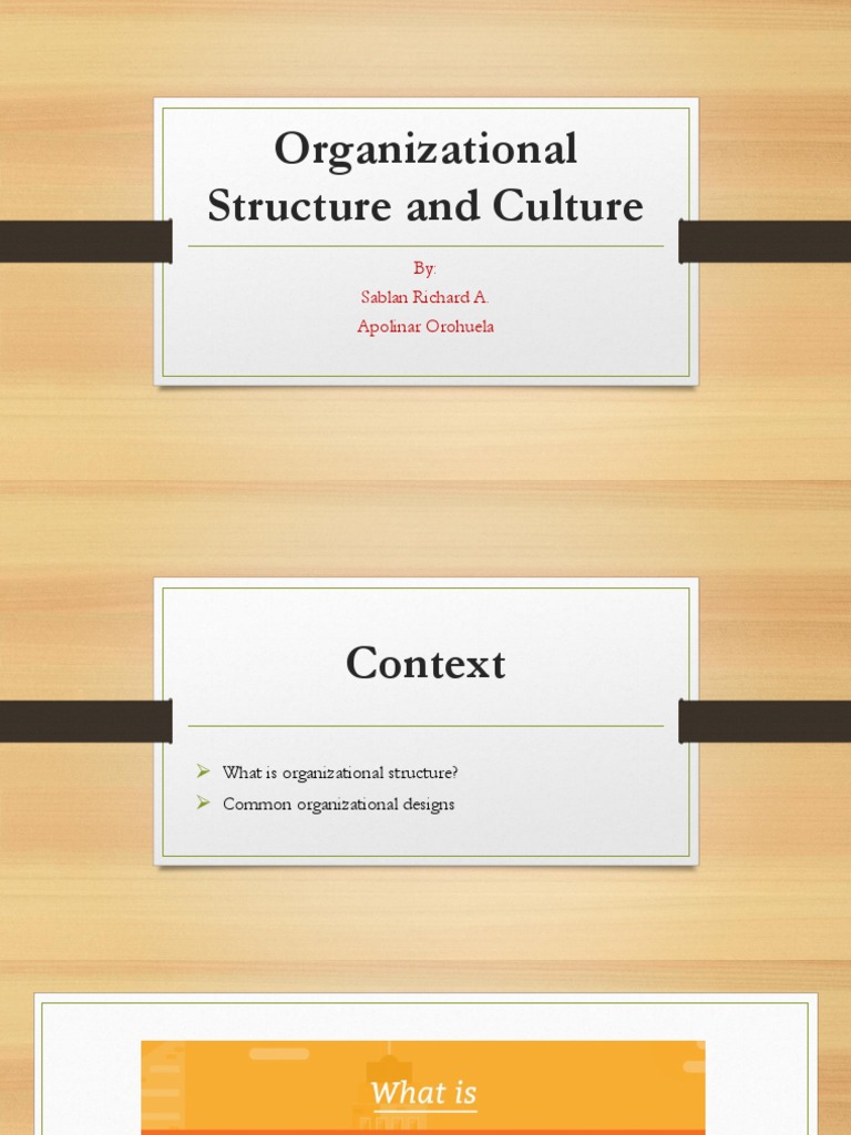 Understanding Organizational Structure & Culture | PDF | Organizational ...