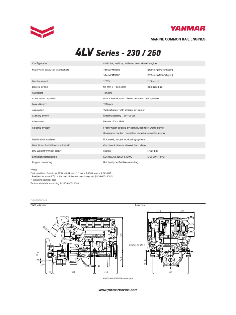 Yanmar Datasheet | PDF | Pump | Engines