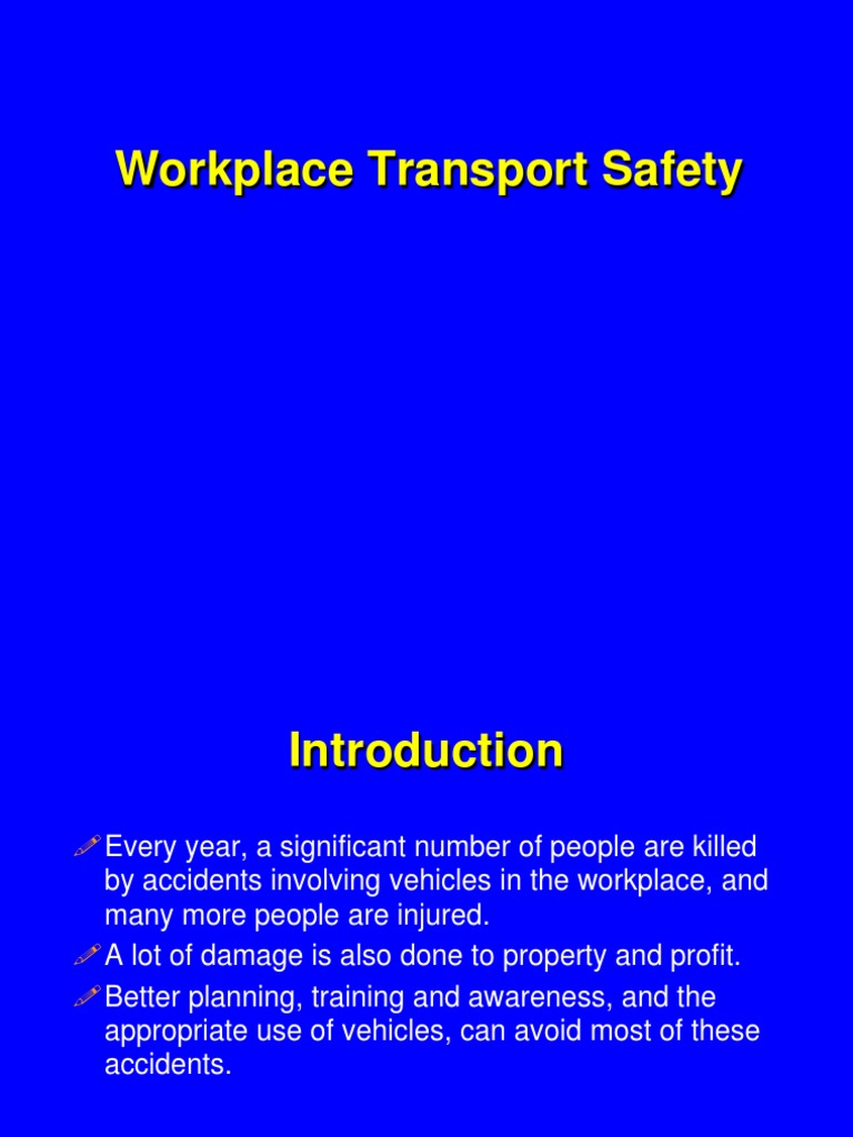 Workplace Transport Safety Guide | PDF | Traffic Collision | Road
