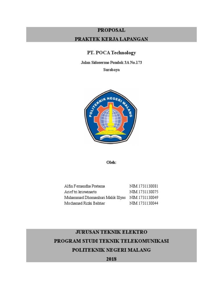 Proposal PKL Poca Technology | PDF