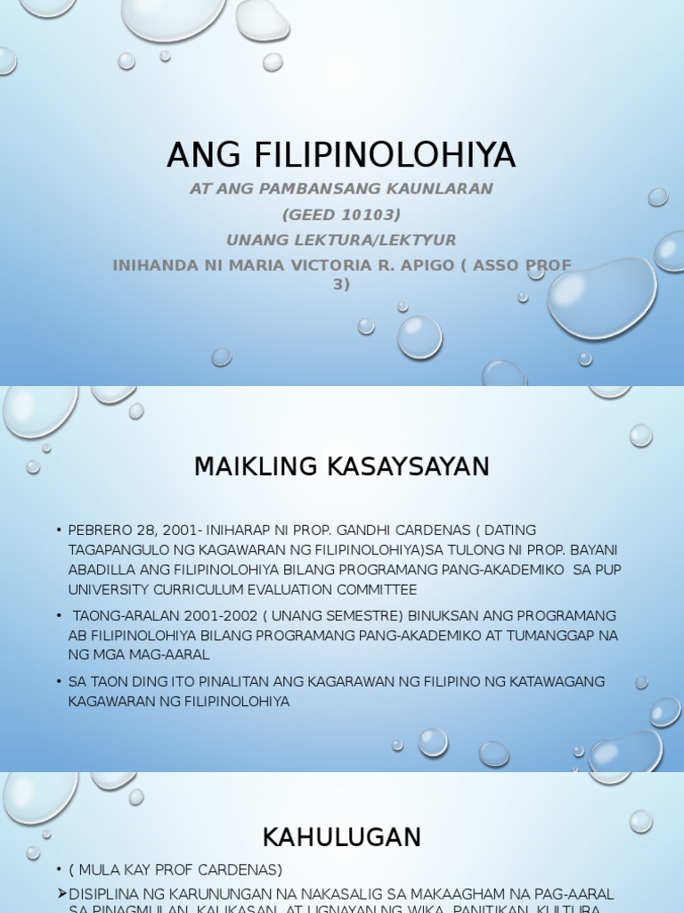 Ang Filipinolohiya | PDF